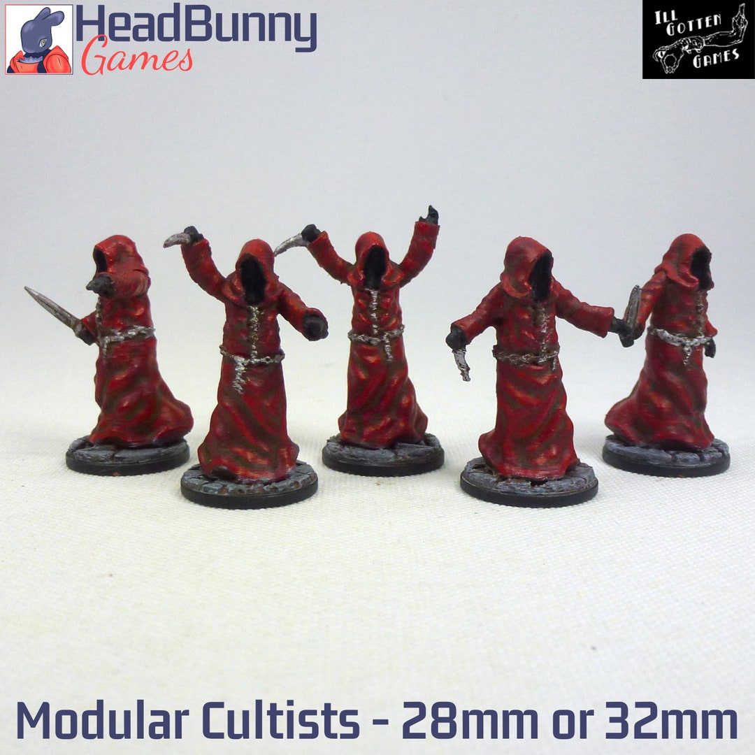 Modular Cultist Miniatures: 28mm/32mm, Fantasy Tabletop RPG (UNPAINTED ...