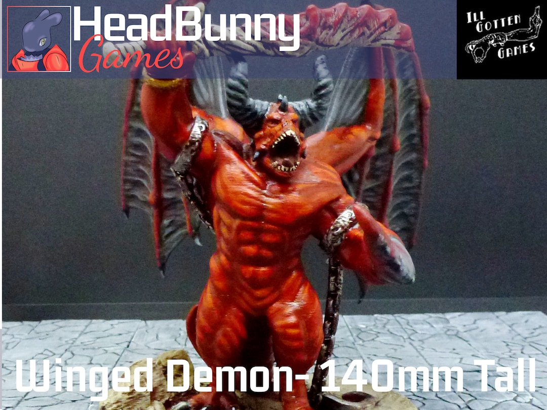 Winged Demon Lord Scifi Wargames Dnd Miniature RPG Unpainted Monster ...