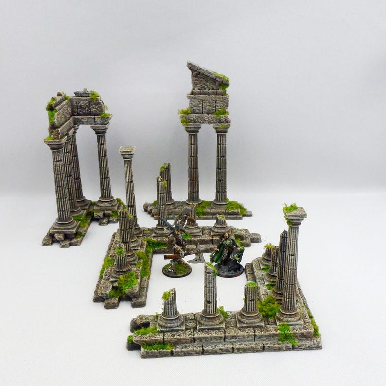 28-32mm Ruined Greek Parthenon UNPAINTED Scatter Terrain Set - Fantasy ...