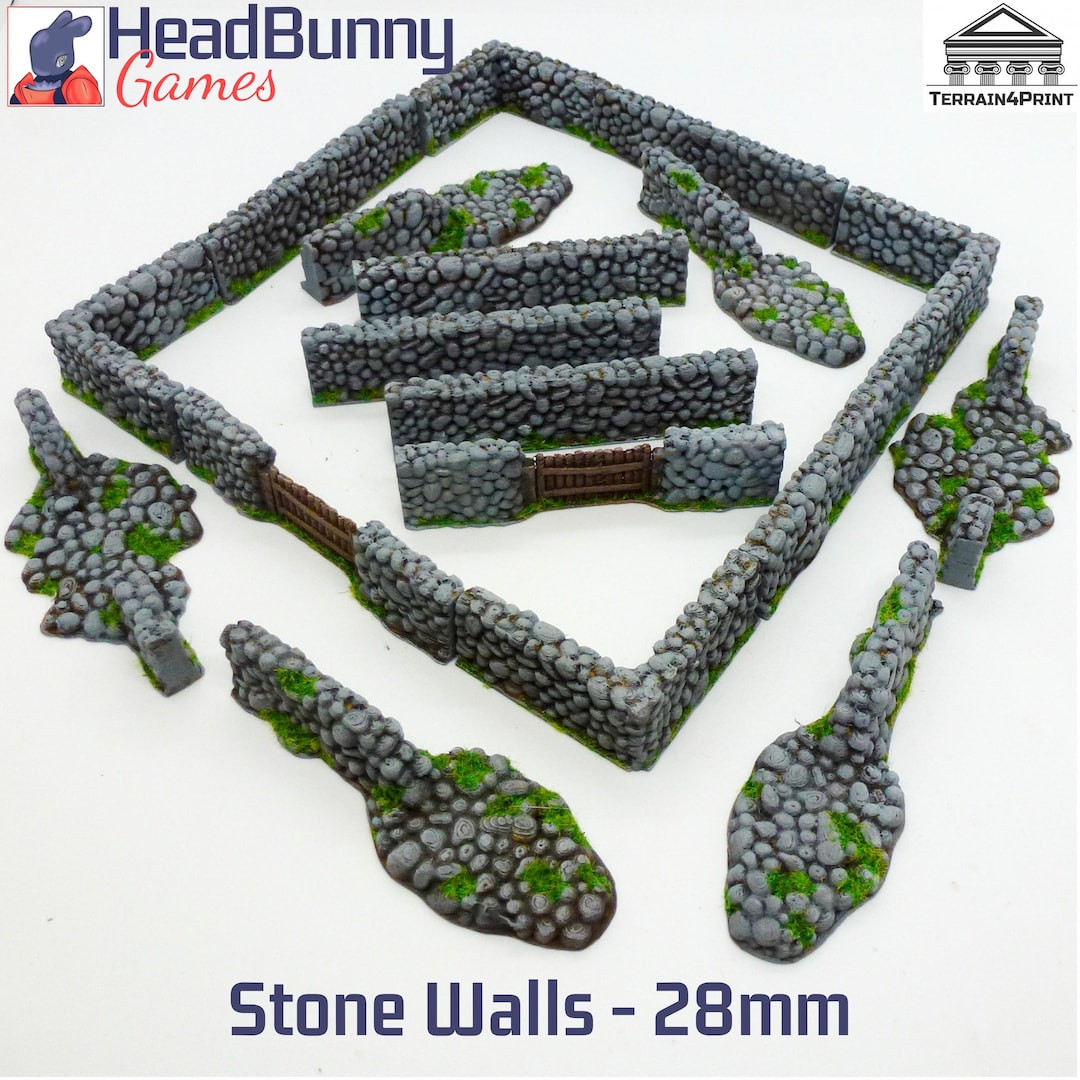 Stone Walls Terrain Set 28mm - Wargames Scenery (UNPAINTED) - Etsy