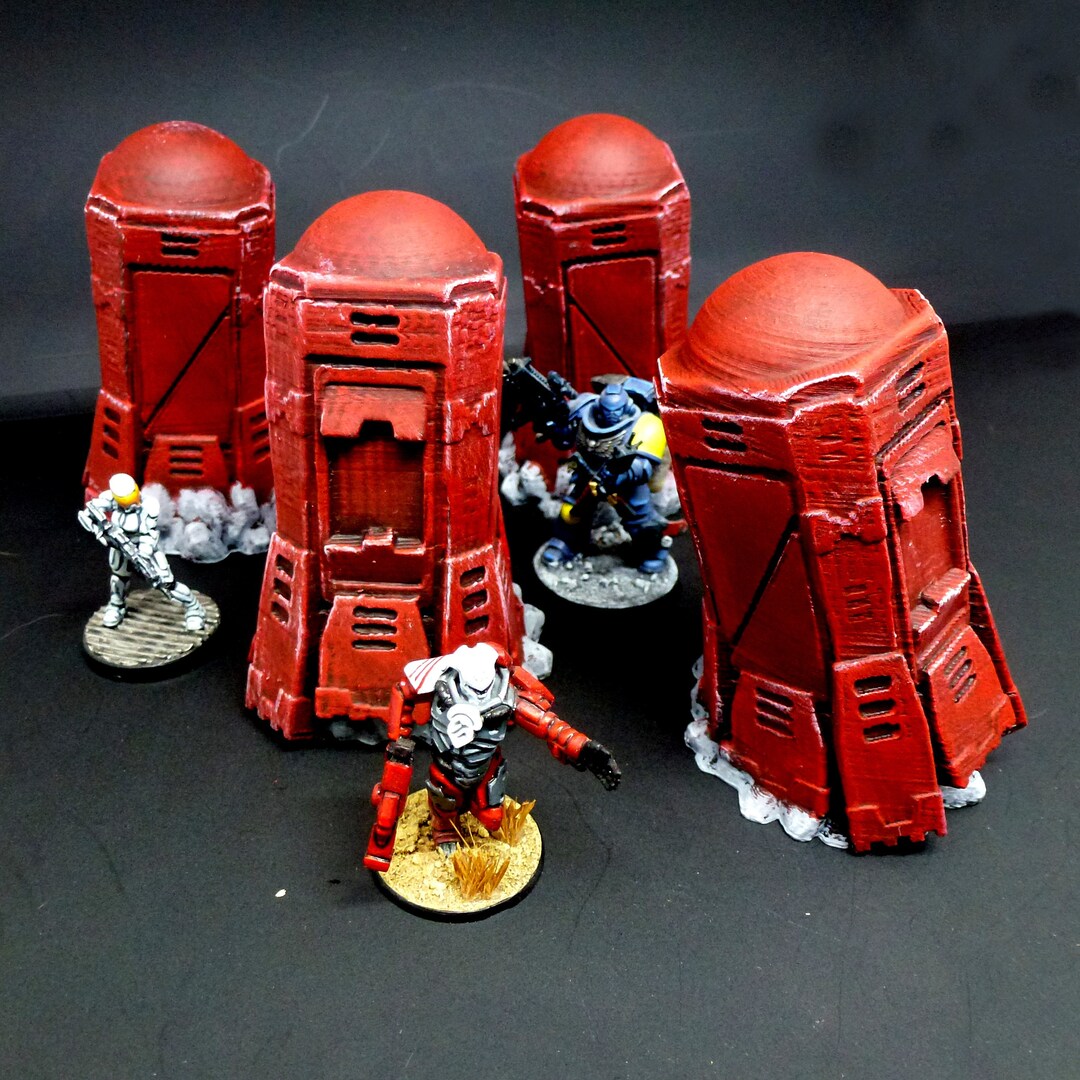Painted Sci-fi Torpedoes: 28mm Tabletop Terrain Set - Etsy