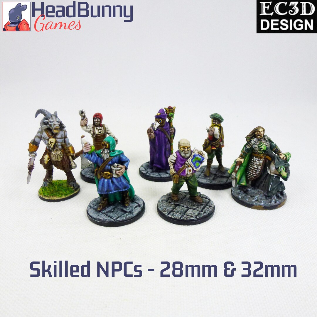 Skilled NPC Miniatures - UNPAINTED - 28mm or 32mm - Cheap Miniatures ...