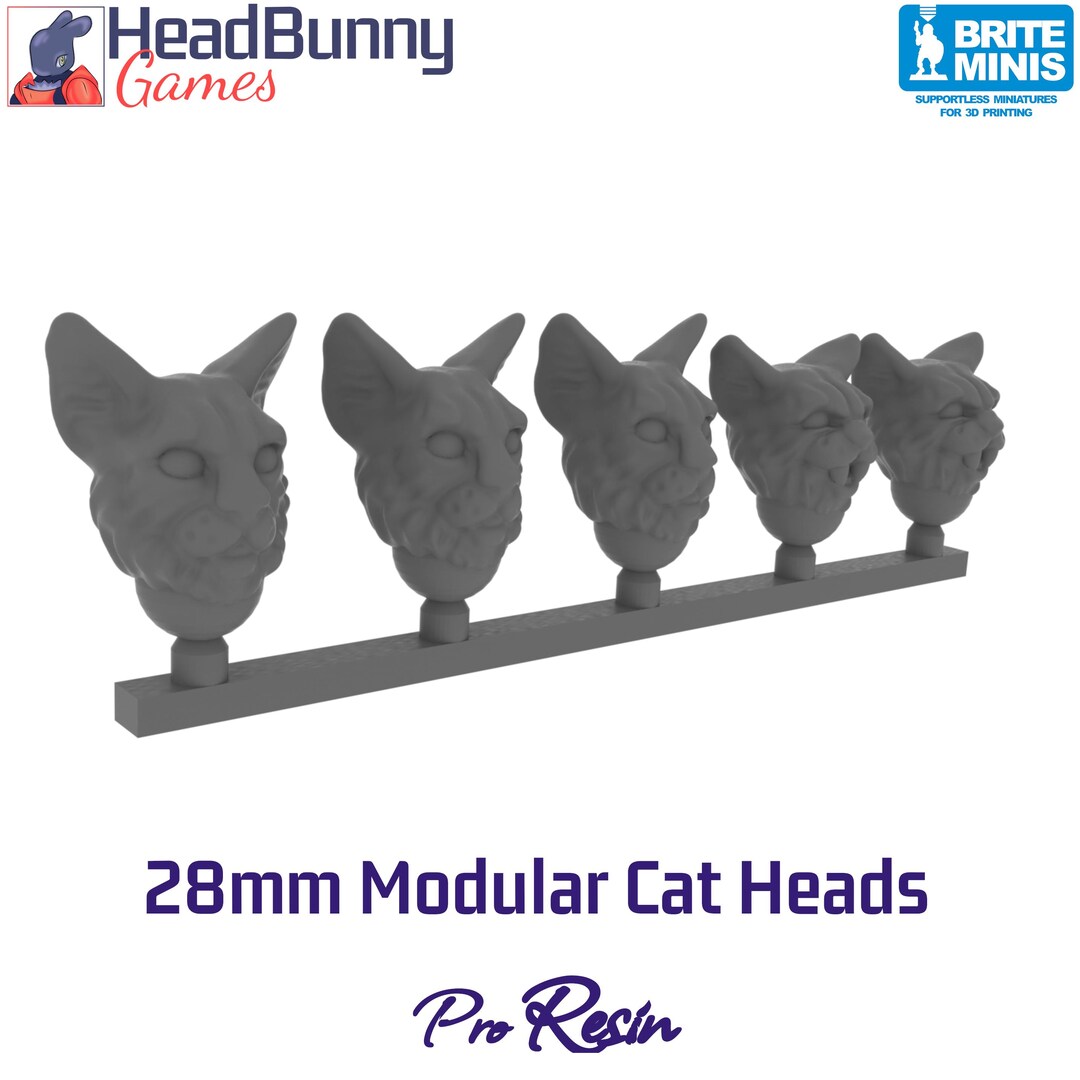 28mm Resin Cat Heads: Sci-fi Miniatures Conversion Kit - Etsy