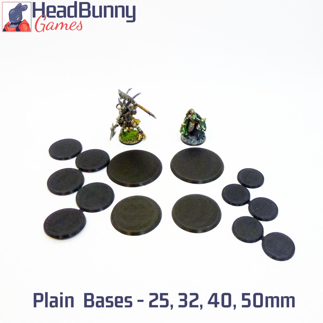 Round Plain Bases - Wargames Miniature Bases 25mm 32mm 40mm 50mm 60mm ...