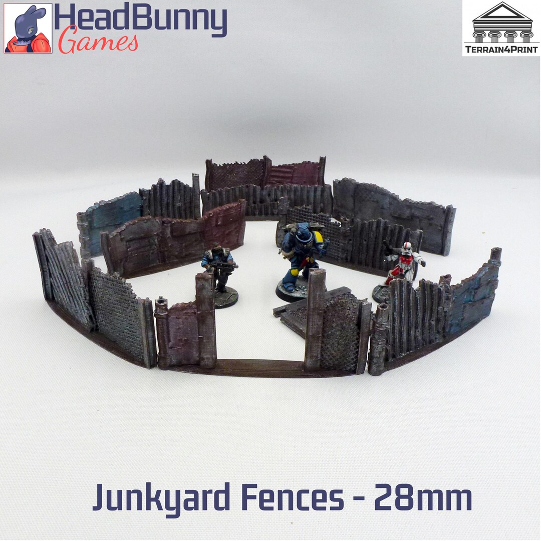 28mm and 32mm Junkyard Fences UNPAINTED - Tabletop Post Apocalyptic ...
