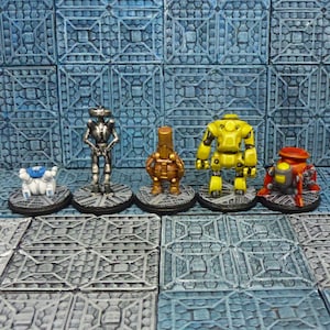 Sci-fi Civilian Robot Miniatures: 28mm/32mm, UNPAINTED Wargaming NPC ...