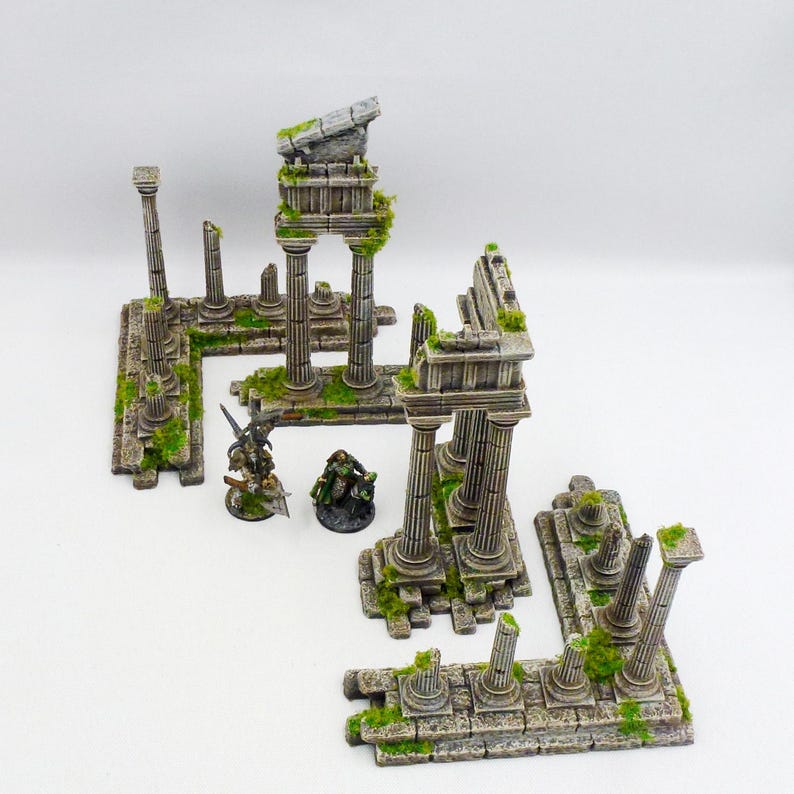 28-32mm Ruined Greek Parthenon UNPAINTED Scatter Terrain Set - Fantasy ...