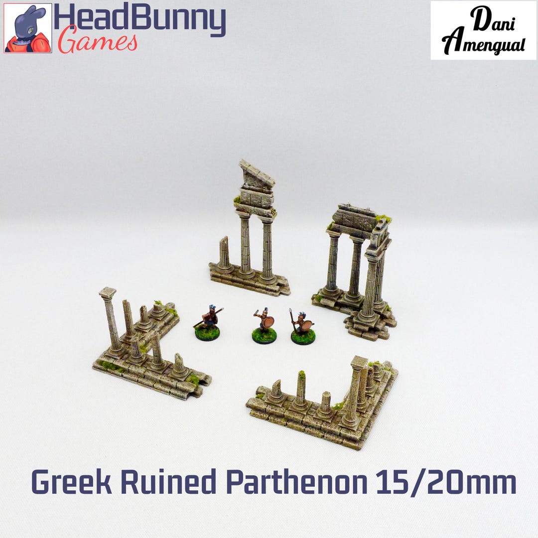 15mm/20mm Ruined Greek Parthenon UNPAINTED Scatter Terrain Set ...