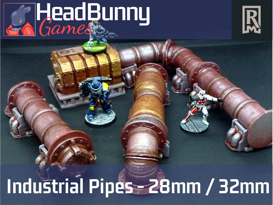 Industrial Pipe Terrain Set - 28mm / 32mm - UNPAINTED - Tabletop Modern ...