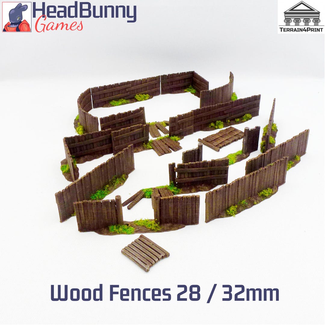 Unpainted Wood Fence Set: 28mm/32mm Wargaming Terrain - Etsy