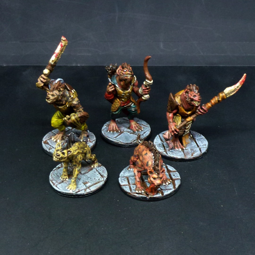 Gnoll Pack Miniatures Set - 28mm 32mm Hyena Men Miniatures Gnolls ...