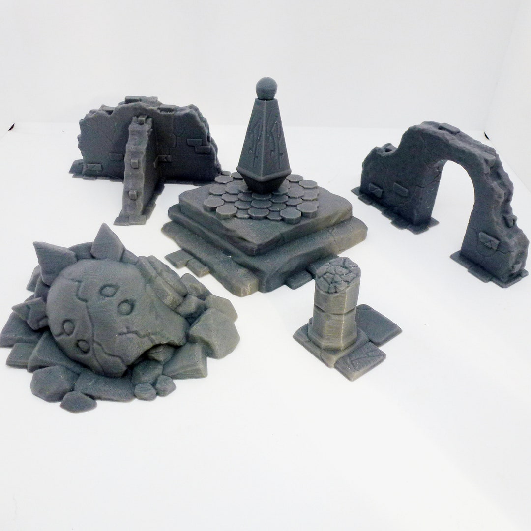 Alien Ruins UNPAINTED 28mm Tabletop Terrain Sci-fi Fantasy Warhammer ...
