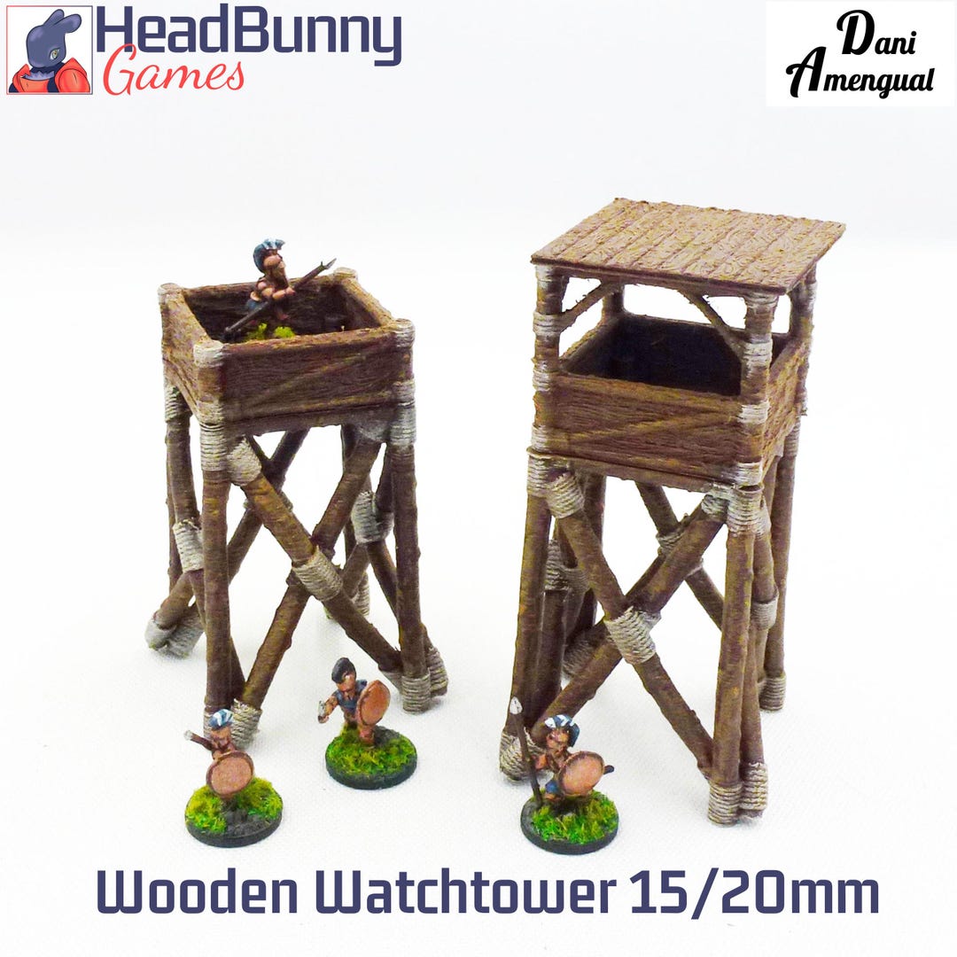 UNPAINTED Wooden Watchtower 15mm/20mm Scatter Terrain Bolt Action Kings ...