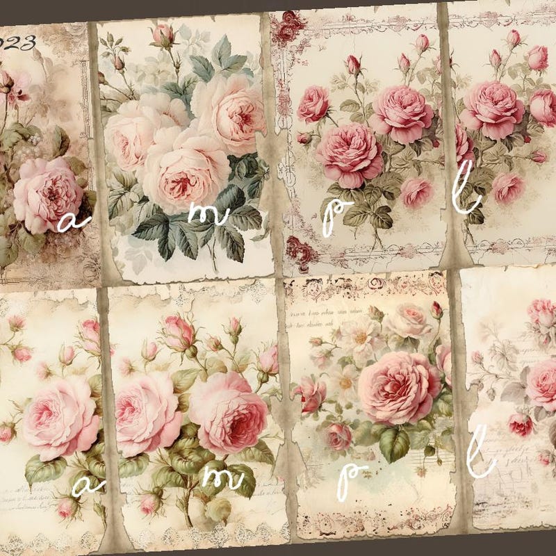 Decoupage Roses - Etsy