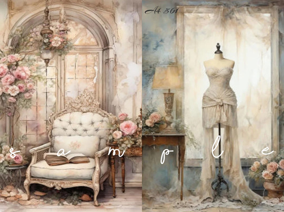 Decoupage Rice Paper, A4 561 Shabby Chic Vintage Faded Flowers ...