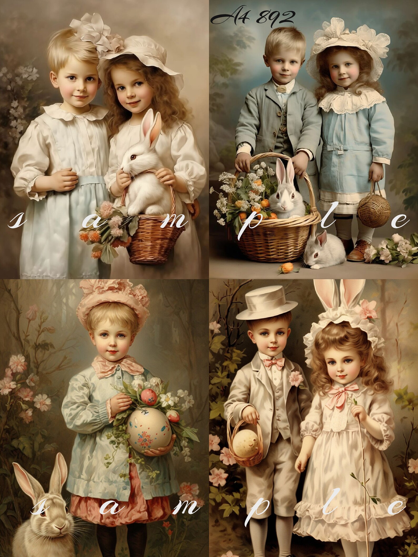 Decoupage Rice Paper, A4 892 Vintage Easter Victorian Children ...