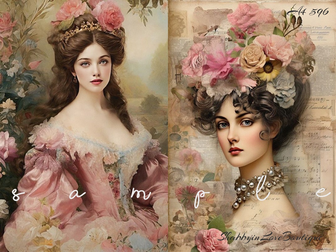 Decoupage Rice Paper, A4 596 Shabby Chic Vintage French Renaissance ...