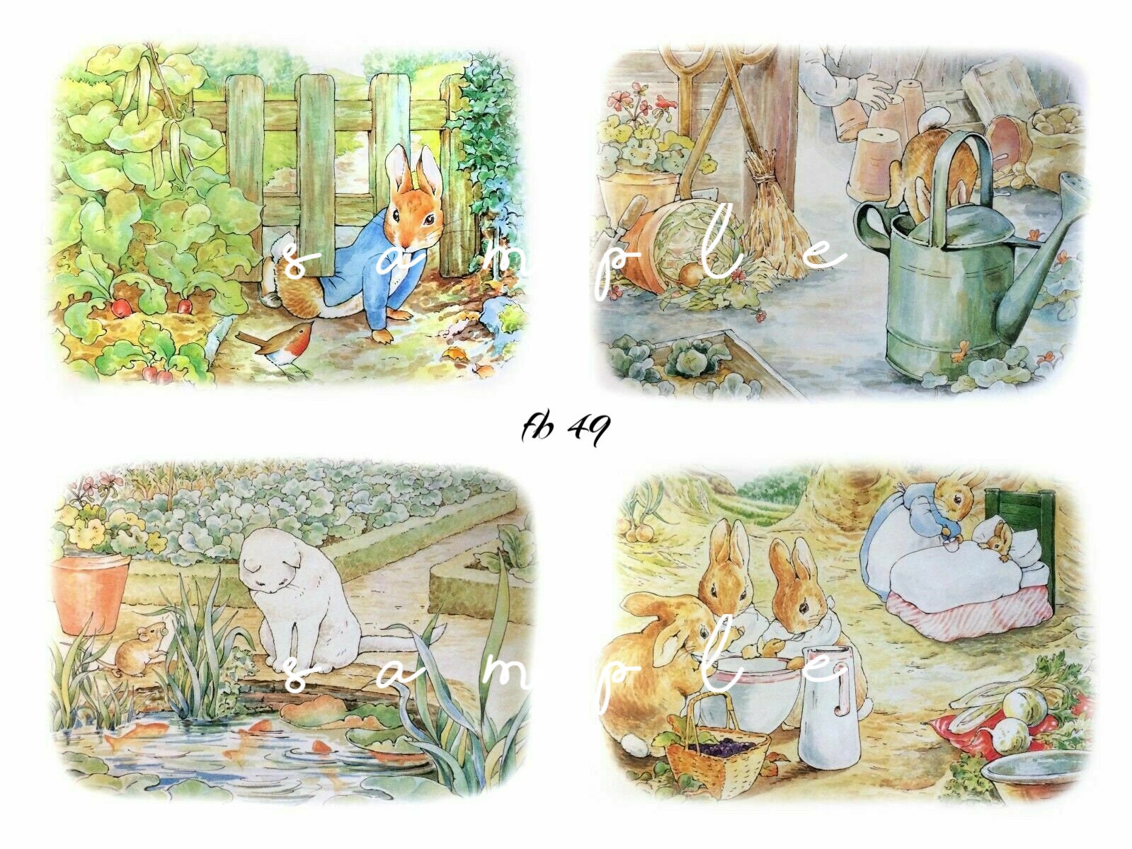 Vintage Beatrix Potter Peter Rabbit Story Book Characters 4 3 1/4 X 4 1 ...