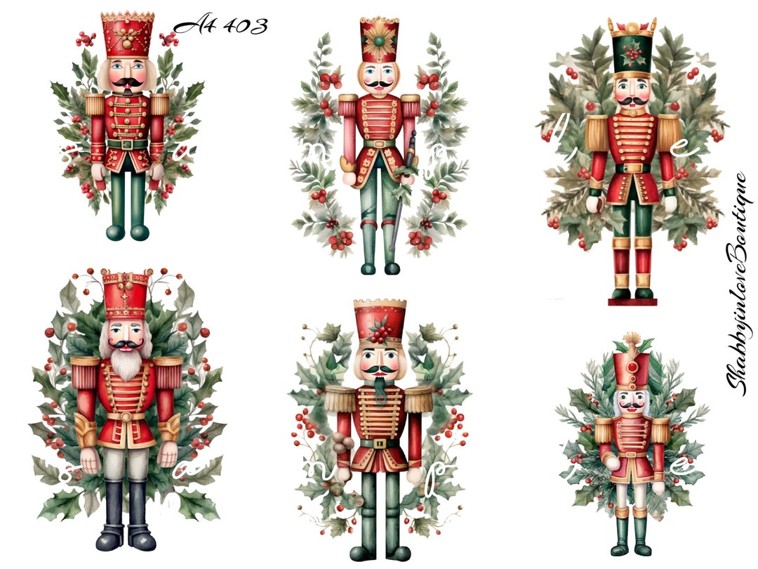 Decoupage Rice Paper, A4 403 Vintage Christmas Nutcracker Decoupage ...