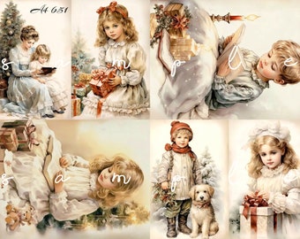 Decoupage Rice Paper A4 302 Vintage Christmas Victorian Children ...