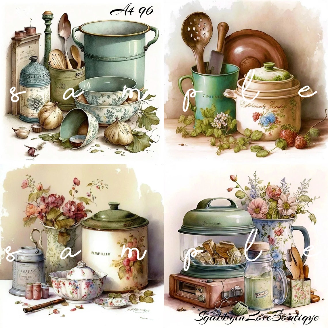 Vintage Kitchenware Decoupage Rice Paper: A4 Craft Designs - Etsy