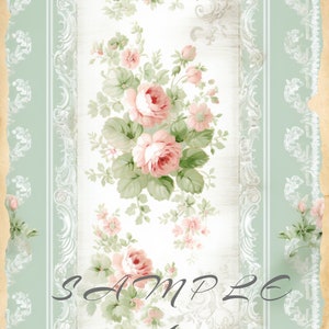Decoupage Rice Paper, A4 Shabby Chic Vintage Pink Stripes & Roses ...