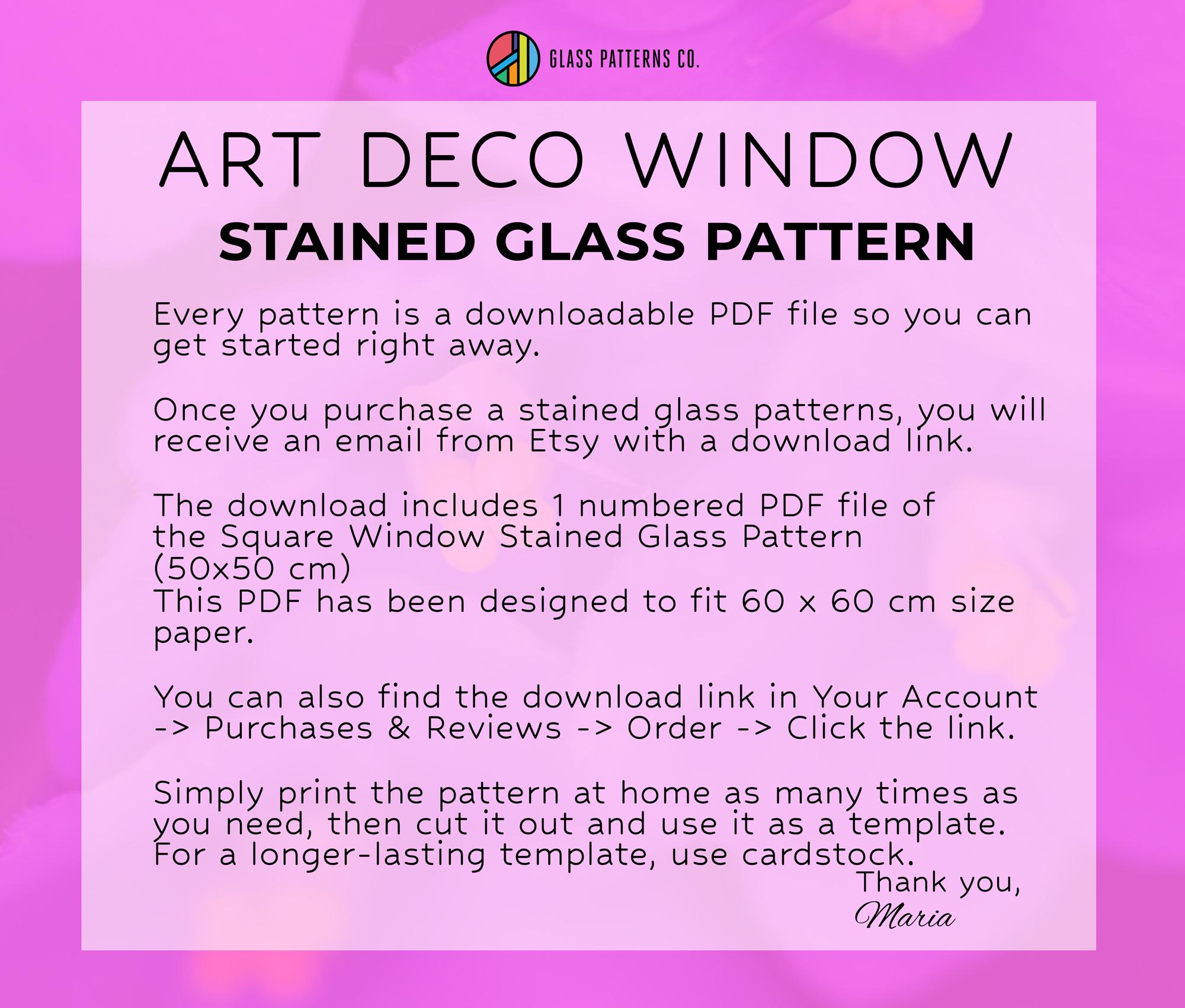 Art Deco Stained Glass Pattern | Coffee Table Top | Window | Beginner ...