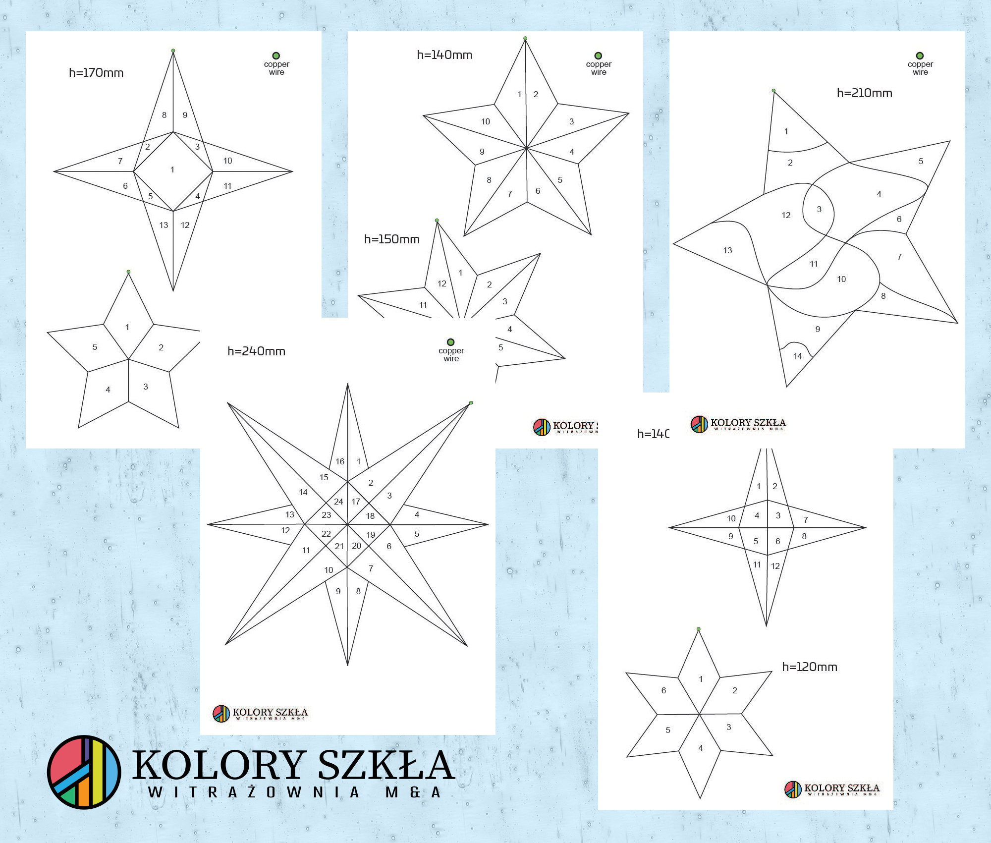 Christmas Stars Patterns Ornament Set DIGITAL DOWNLOAD Stained Glass ...