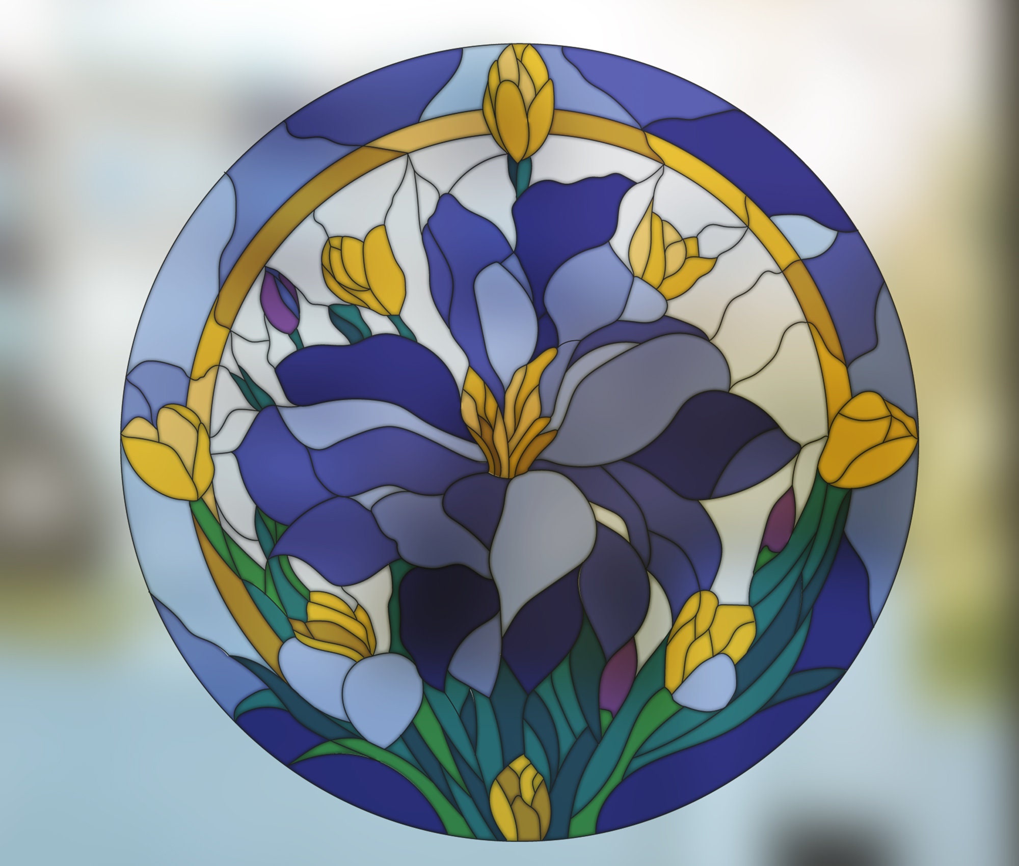 Crocus Stained Glass Pattern | Instant DOWNLOAD | Flower Design | Glass ...