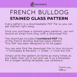 French Bulldog Stained Glass Pattern | Animal Design | Dog Suncatcher ...