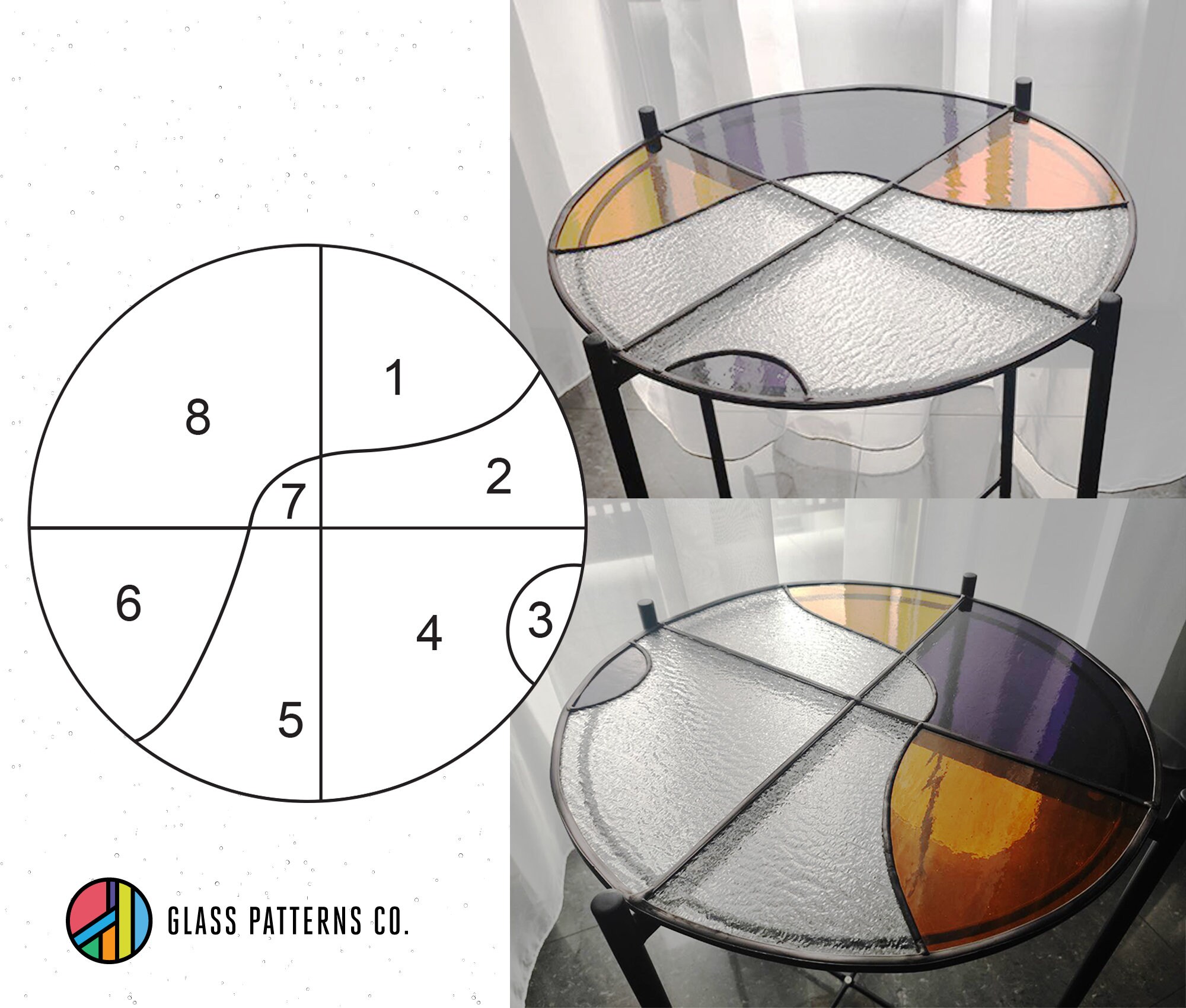 Round Pattern Stained Glass Coffee Table Top Instant Download Beginner ...
