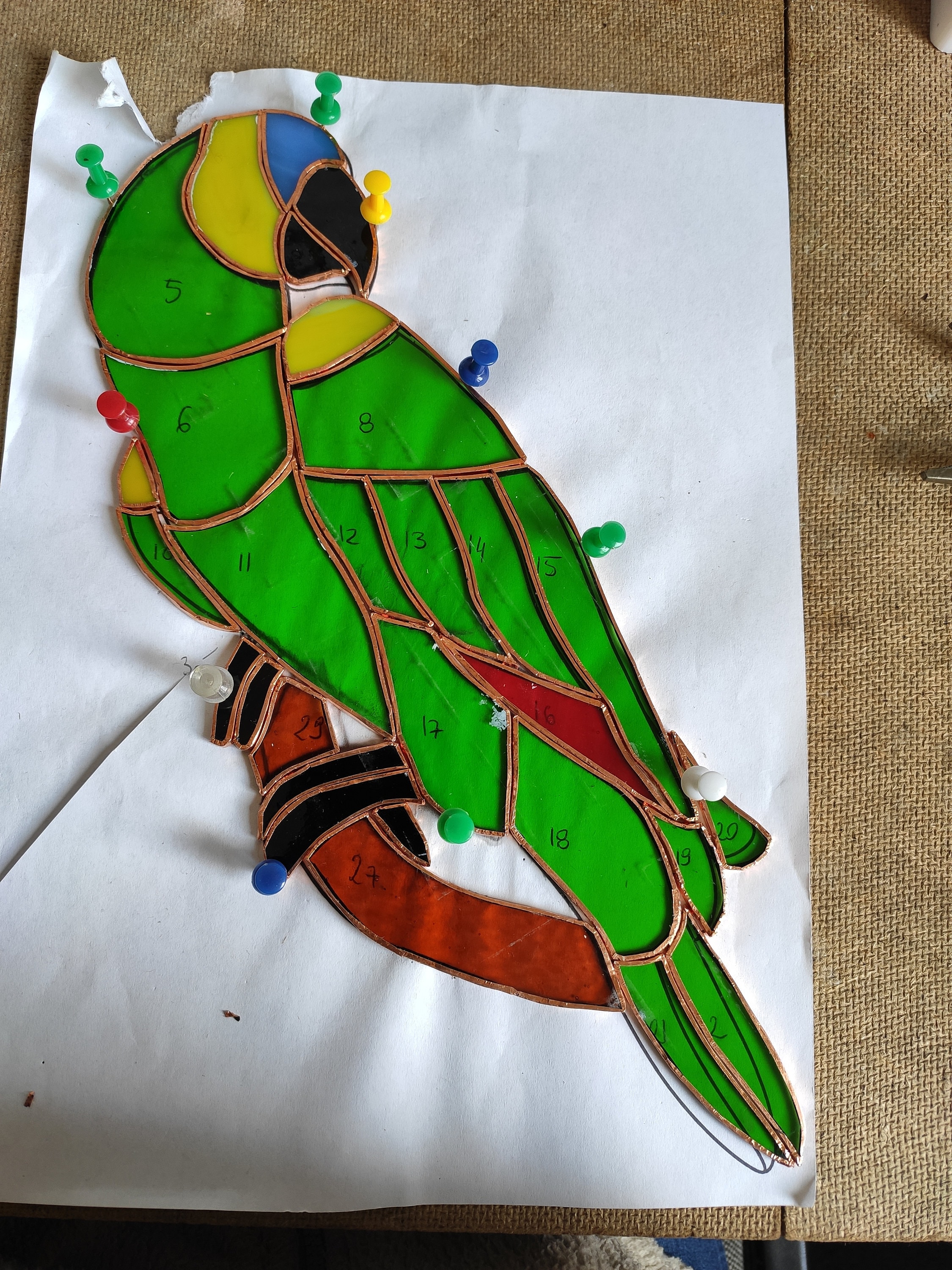 Parrot Pattern Stained Glass | DIGITAL DOWNLOAD | Intermediate | PDF ...