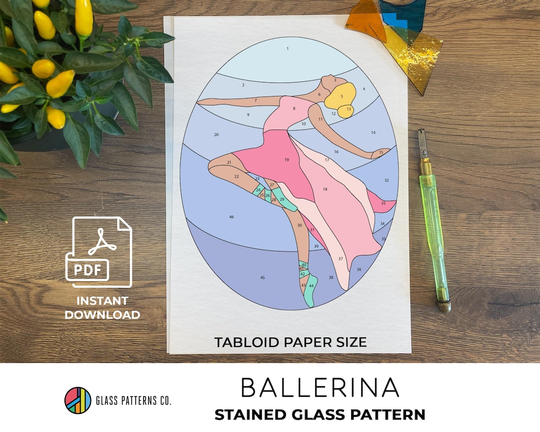 Ballerina Pattern Stained Glass | DIGITAL DOWNLOAD | DIY | Home Decor ...