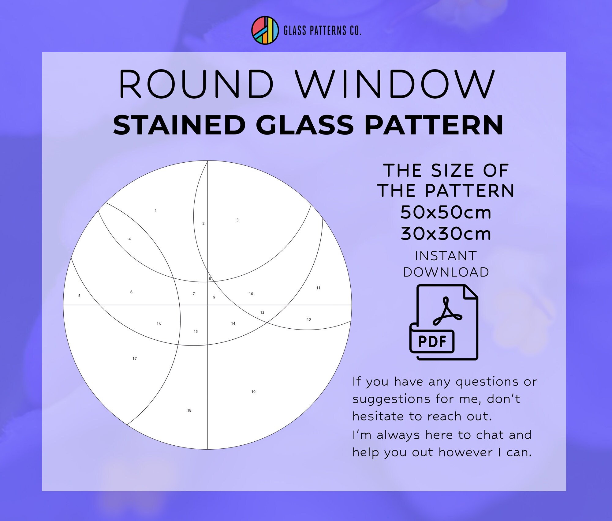 Round Stained Glass Pattern Window Table Top INSTANT DOWNLOAD PDF ...