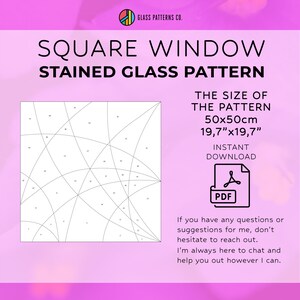 Square Geometric Pattern Stained Glass | Coffee Table Top | Window ...