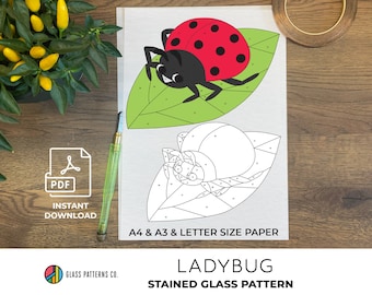 Lady Bug Stained Glass Pattern PDF - Etsy