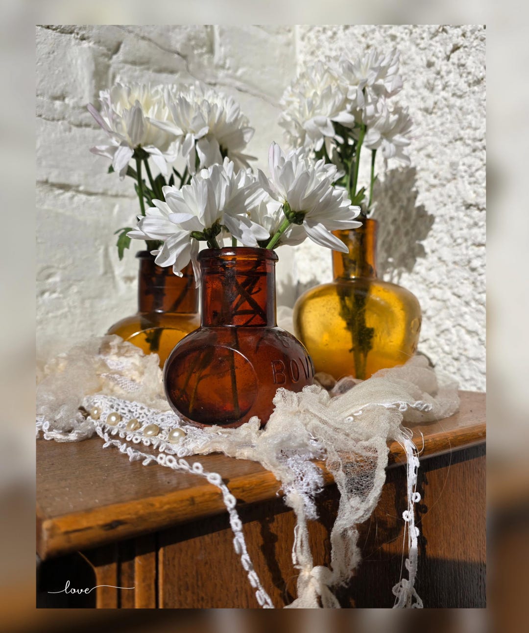 A Set of 3 Vintage 1930s Graduated Amber Bovril and Oxo Jars Beautiful ...