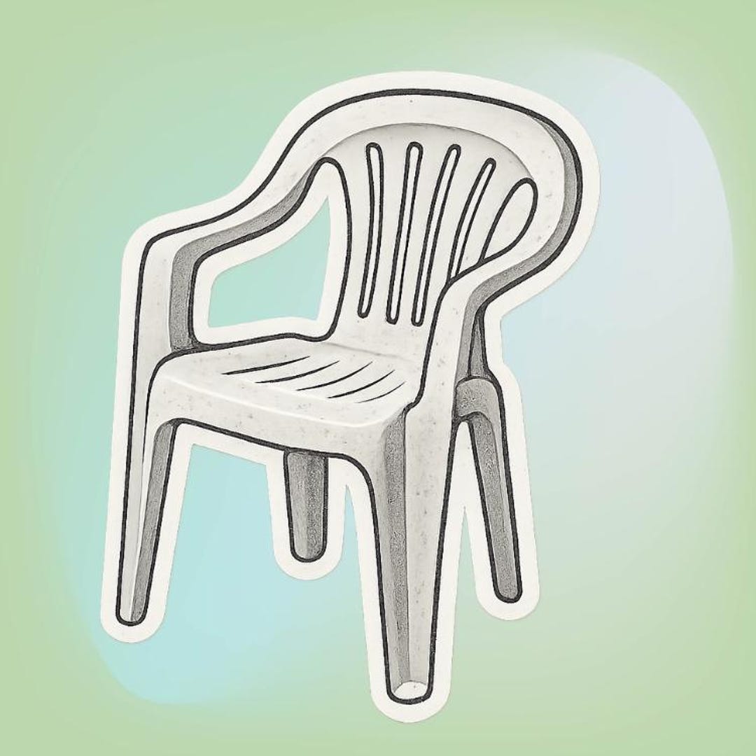 Monobloc Chair Sticker | Bad Bunny Album Art | White or Red Plastic ...