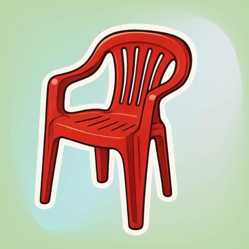 Monobloc Chair Sticker | Bad Bunny Album Art | White or Red Plastic ...