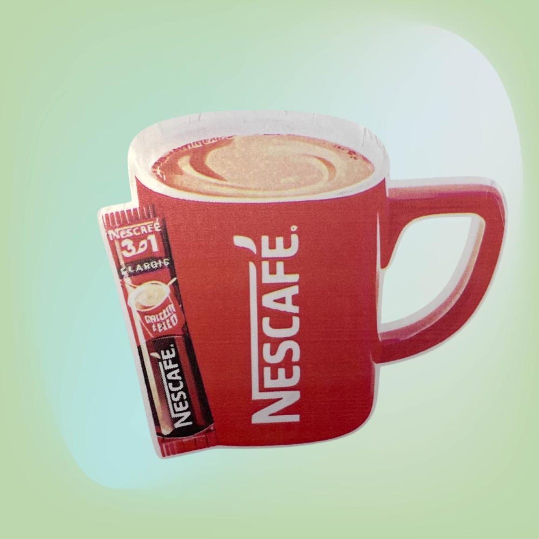 Nescafe Coffee Cup Sticker - Lebanese Nescafe Sticker - Nescafe Coffee ...