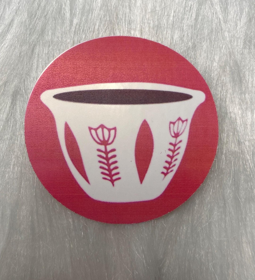 Lebanese Coffee Cup Sticker Fenjen Chaffe With Arabic Floral Design ...