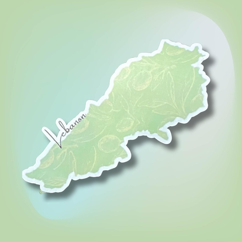 Lebanon Map Sticker: Olive Branch Design, Lebanese Pride - Etsy