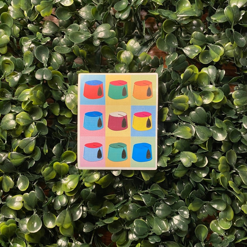 Fez Hat Sticker, Pop Art Arabic Decal, Lebanese Gifts, MENA, Lebanon ...