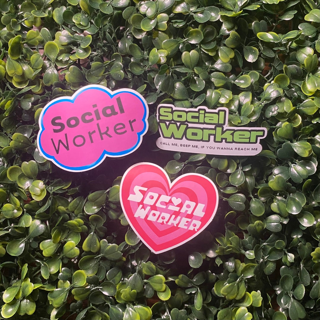 Social Worker Sticker Pack of 3 Decal for Laptop, Water Bottles, Gift ...