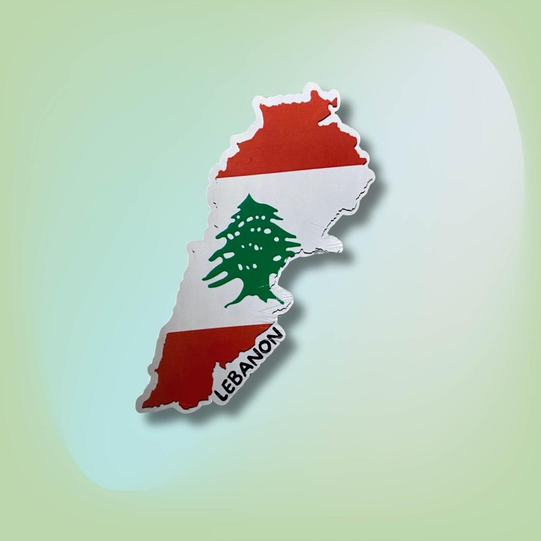 Lebanon Map Sticker: Lebanese Flag Colors, Beirut Gift - Etsy