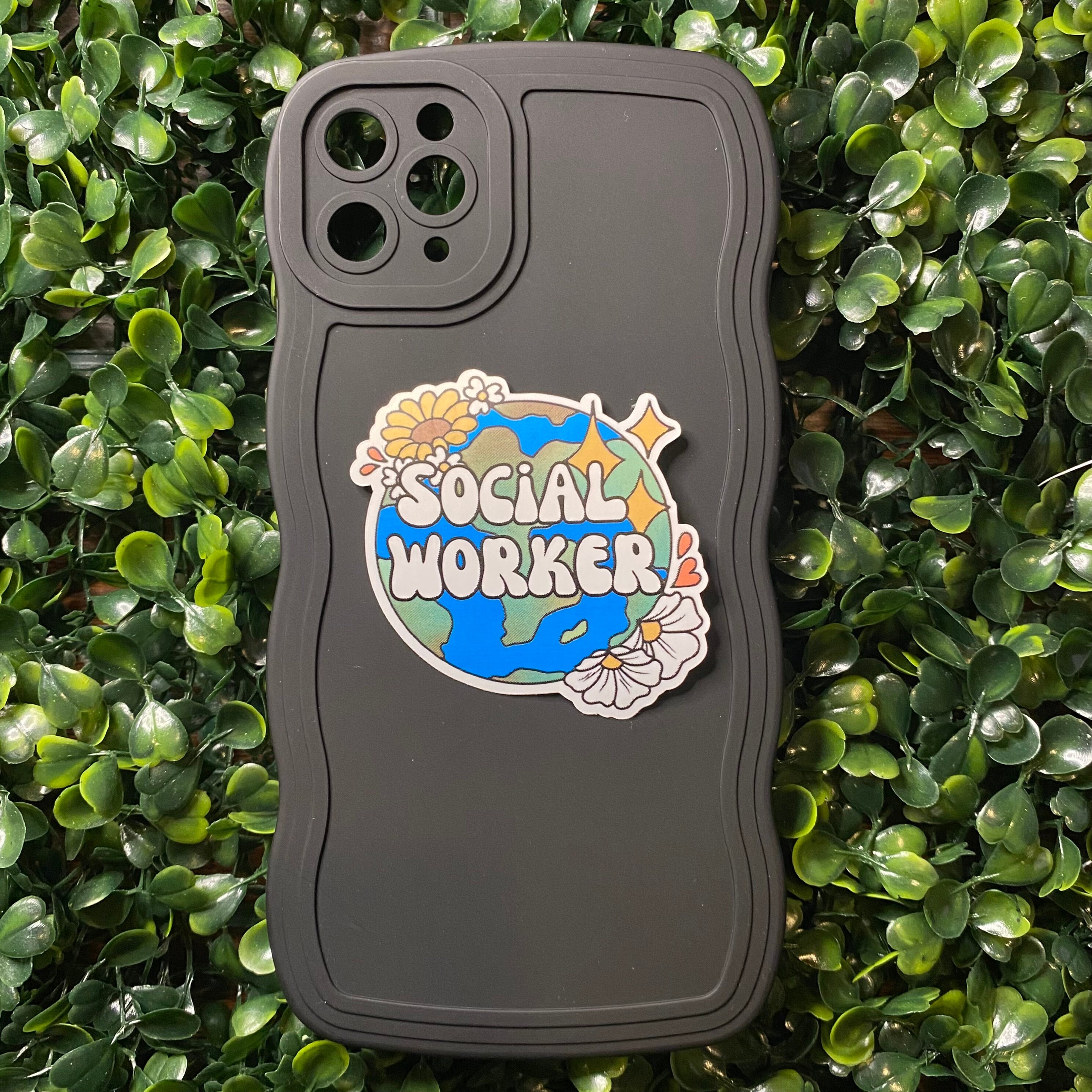 Social Worker Earth Flower Power Sticker Decal for Laptop, Water ...