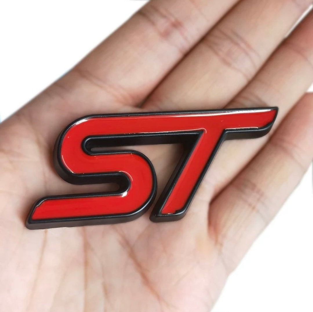 Red & Black Ford ST Metal Rear Car Badge for Focus Kuga Puma Fiesta ...