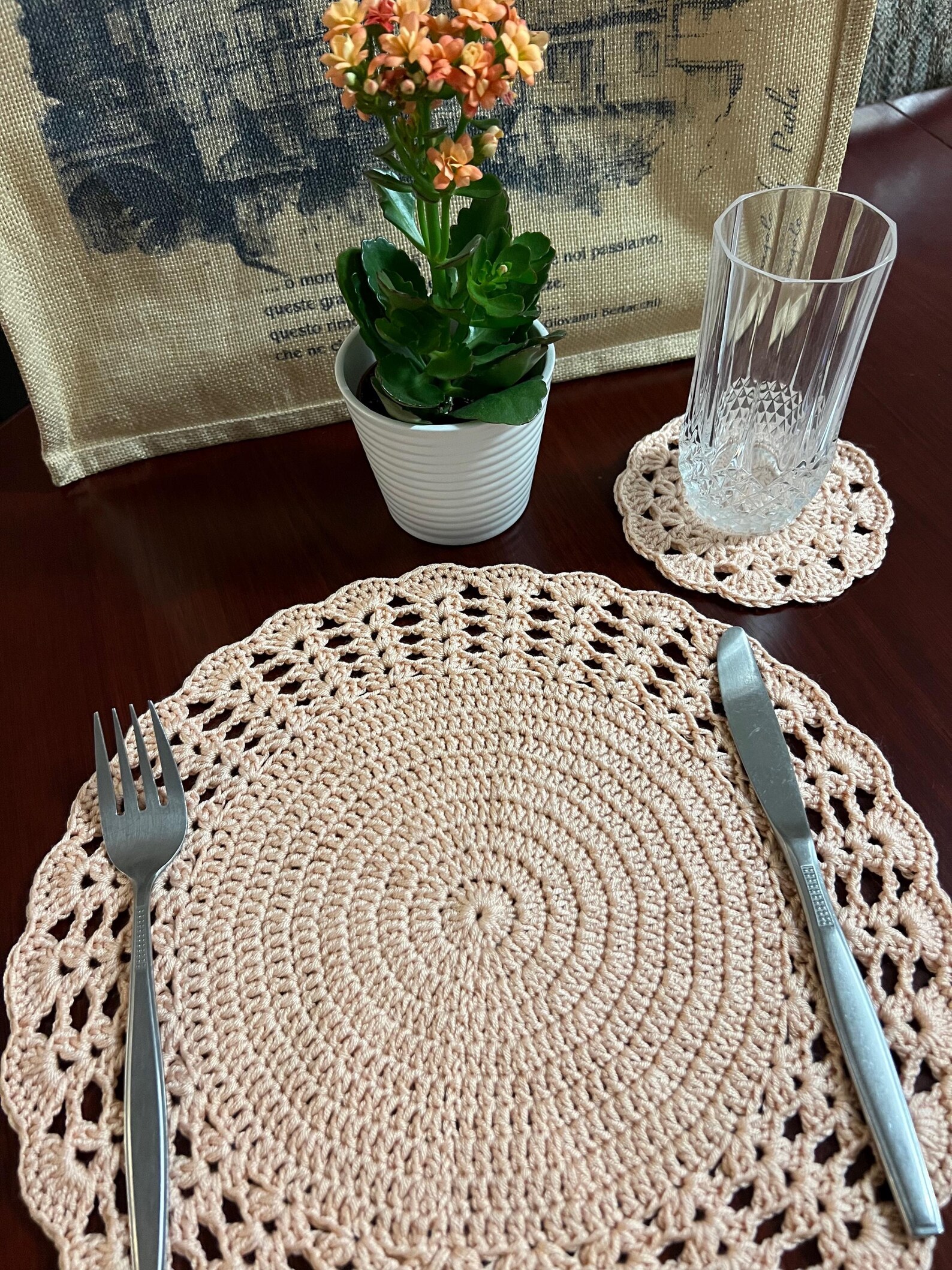 Classy Crochet Placemat & Coaster Pdf Pattern - Etsy