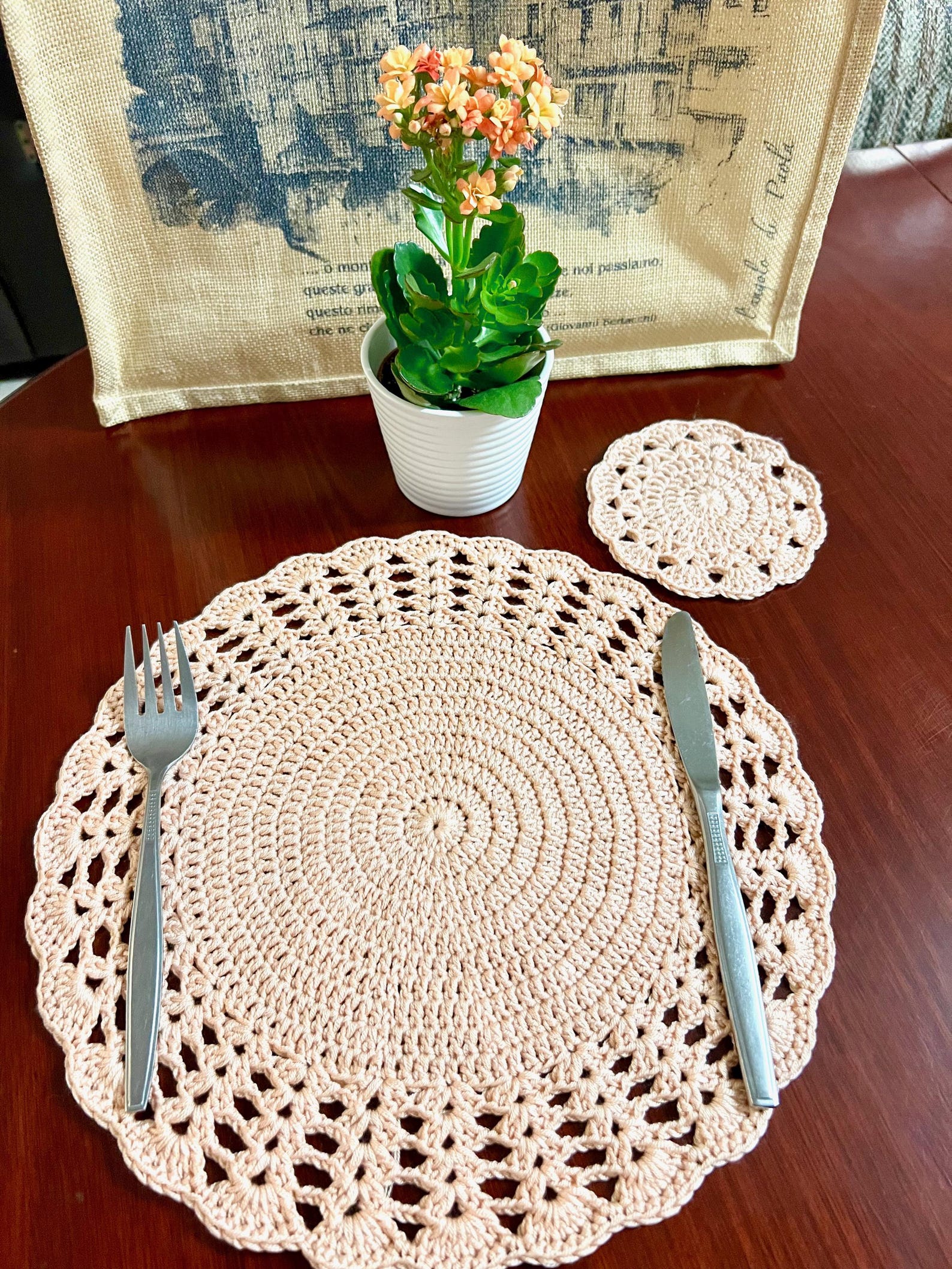 Classy Crochet Placemat & Coaster Pdf Pattern - Etsy