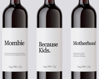Happy Mothers Day Wine Labels, Pairs Well With Mothers Day, Mother's ...